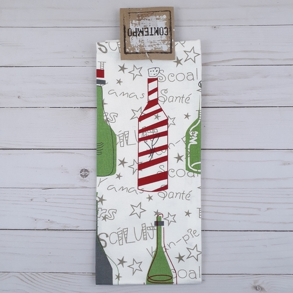 Contampo | Kitchen | Contempo Kitchen Tea Towel Celebration Wine ...
